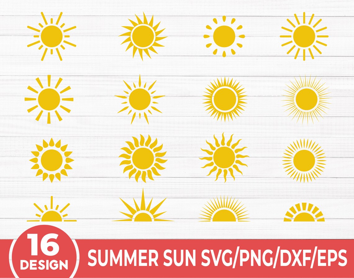 Sun SVG Bundle, Sunshine Svg, Boho Sun Svg, Sunset Silhouette, Sun ...