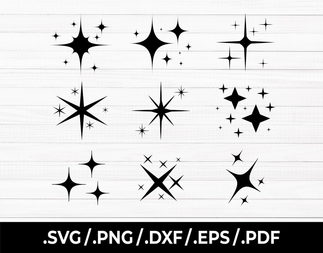 Sparkle Stars SVG Star Effect Svg, Sparkling Stars Svg, Sparkles Bundle Svg, Galaxy Svg, Sparkle ...