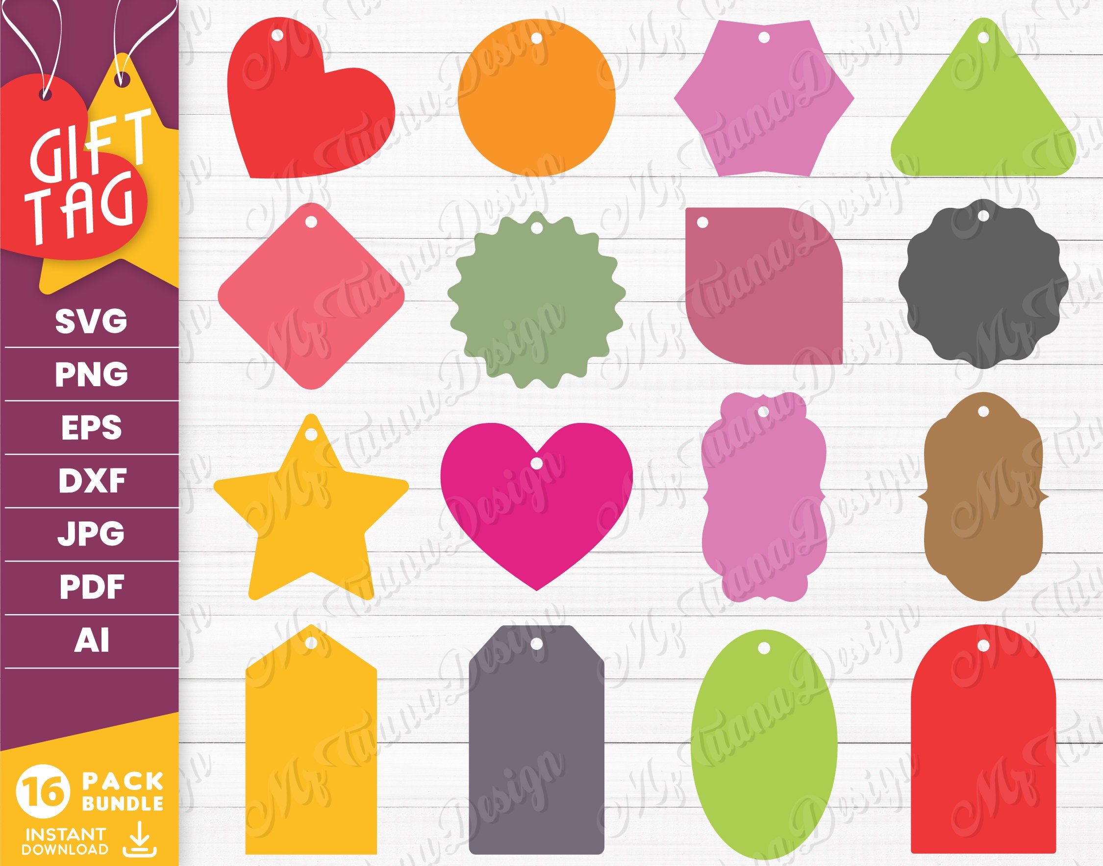 Gift Tag SVG Bundle Gift Tag Template Gift Tag Cut File - Etsy