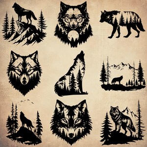 Wolf SVG, Alpha Wolf Svg, Mountain Wolf Svg, Wild Gray Wolf Svg, Wolf ...