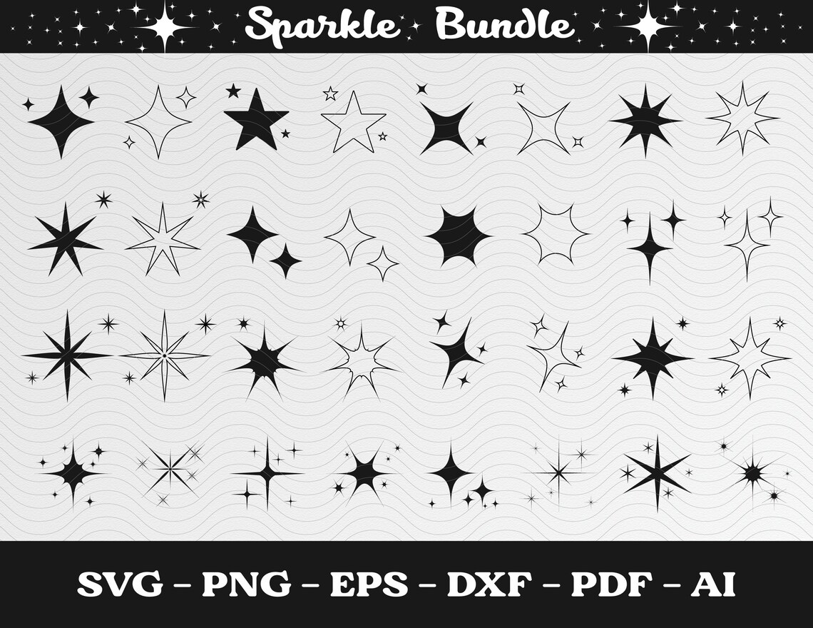 SPARKLE SVG Glimmer Stars Png Svg Cut Files Sparkle Bundle - Etsy UK
