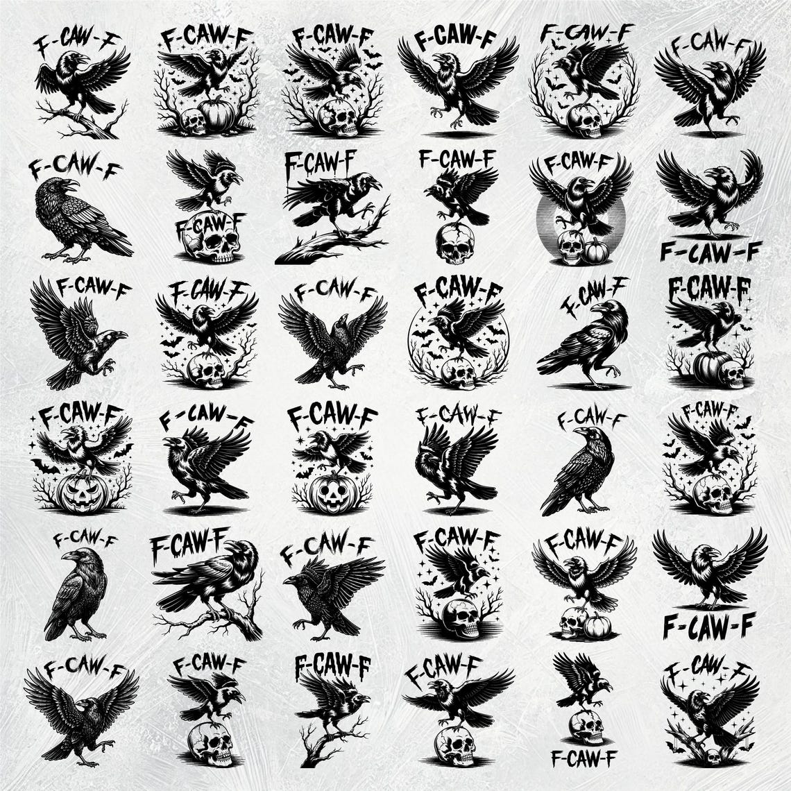 Pacote F-Caw-F em SVG (36 arquivos SVG e PNG) - Etsy Portugal