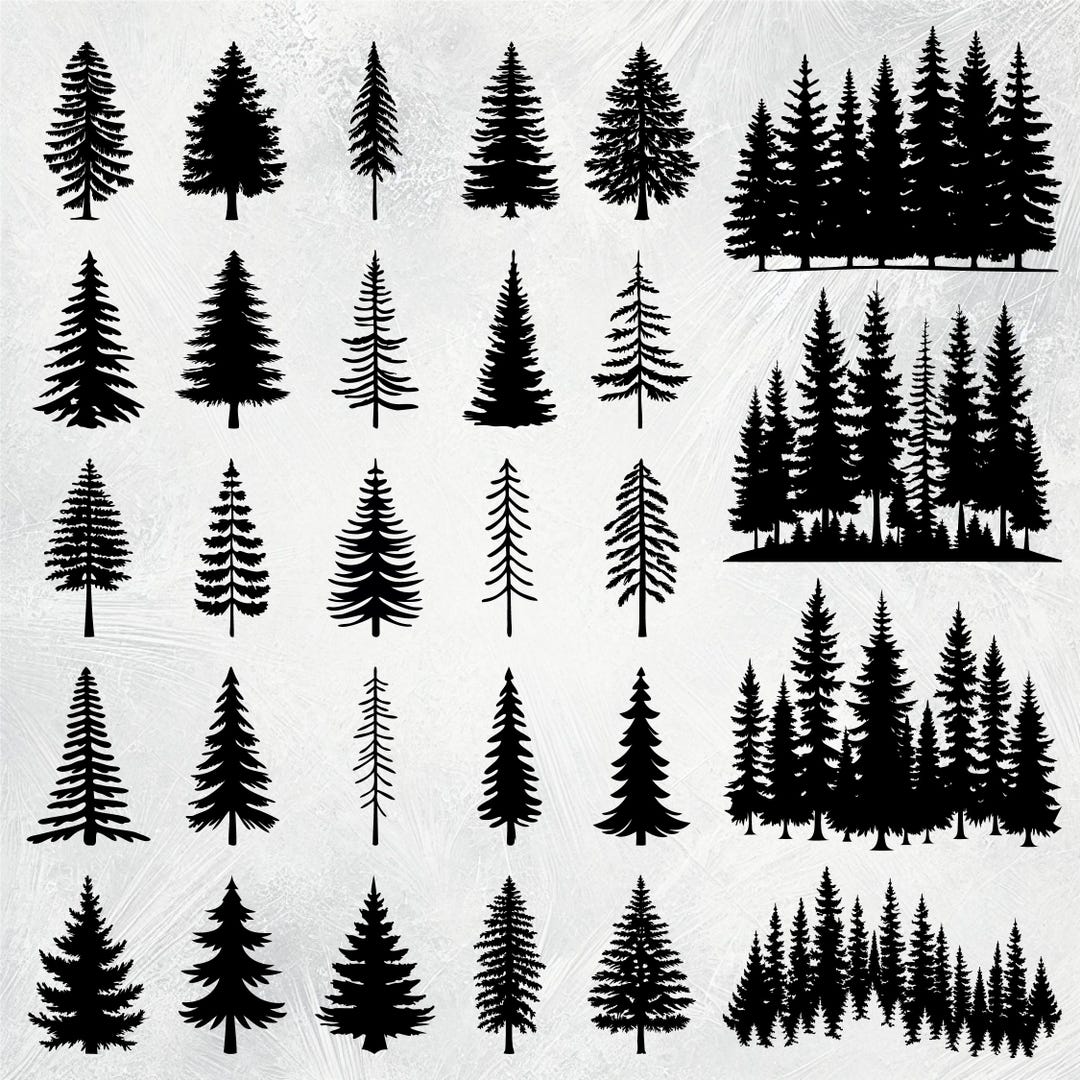 200 Tree SVG Bundle, Forest Svg, Pine Trees Svg, Tree Line Svg, Pine ...