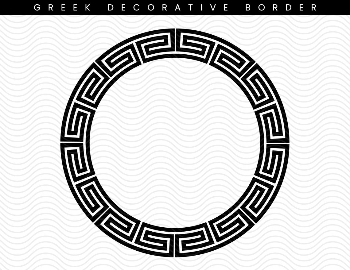 Greek Circle Frame SVG Greek Decorative Border Svg - Etsy