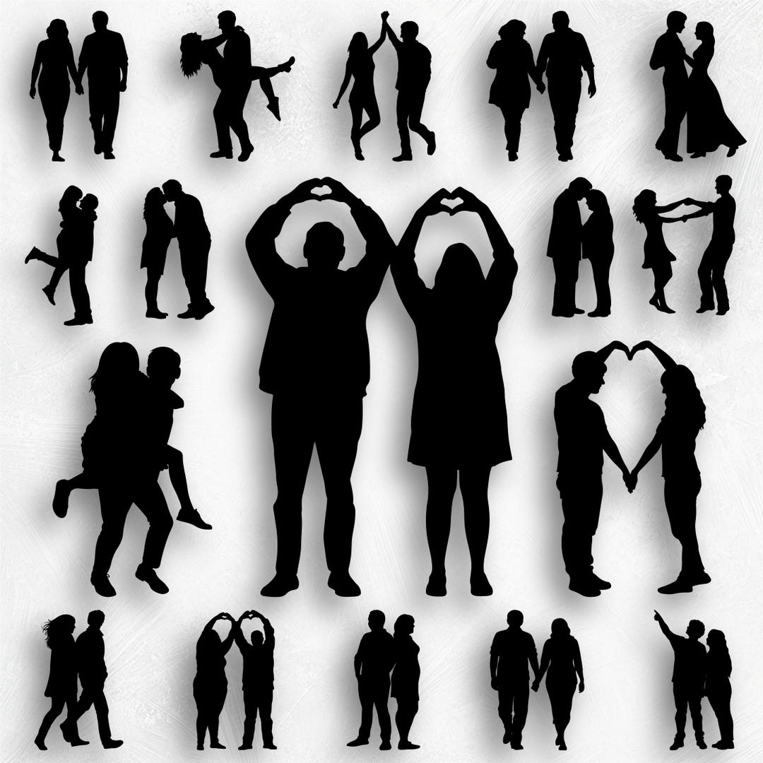 Romantic Couple Svg, Couple Silhouette, Husband Wife Svg, Lovers Svg ...