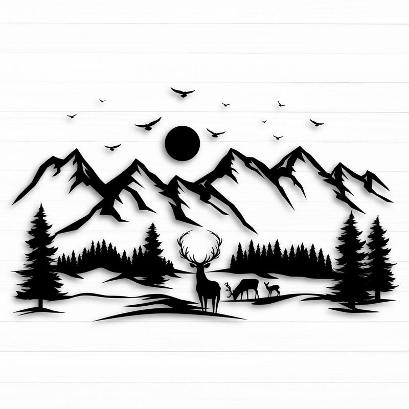 Mountain Pencil Drawing - Etsy