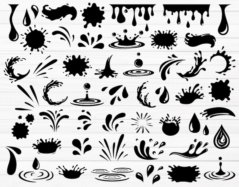 Water Drops Svg, Splash Svg, Water Svg, Rain Drops Svg, Raining Svg ...