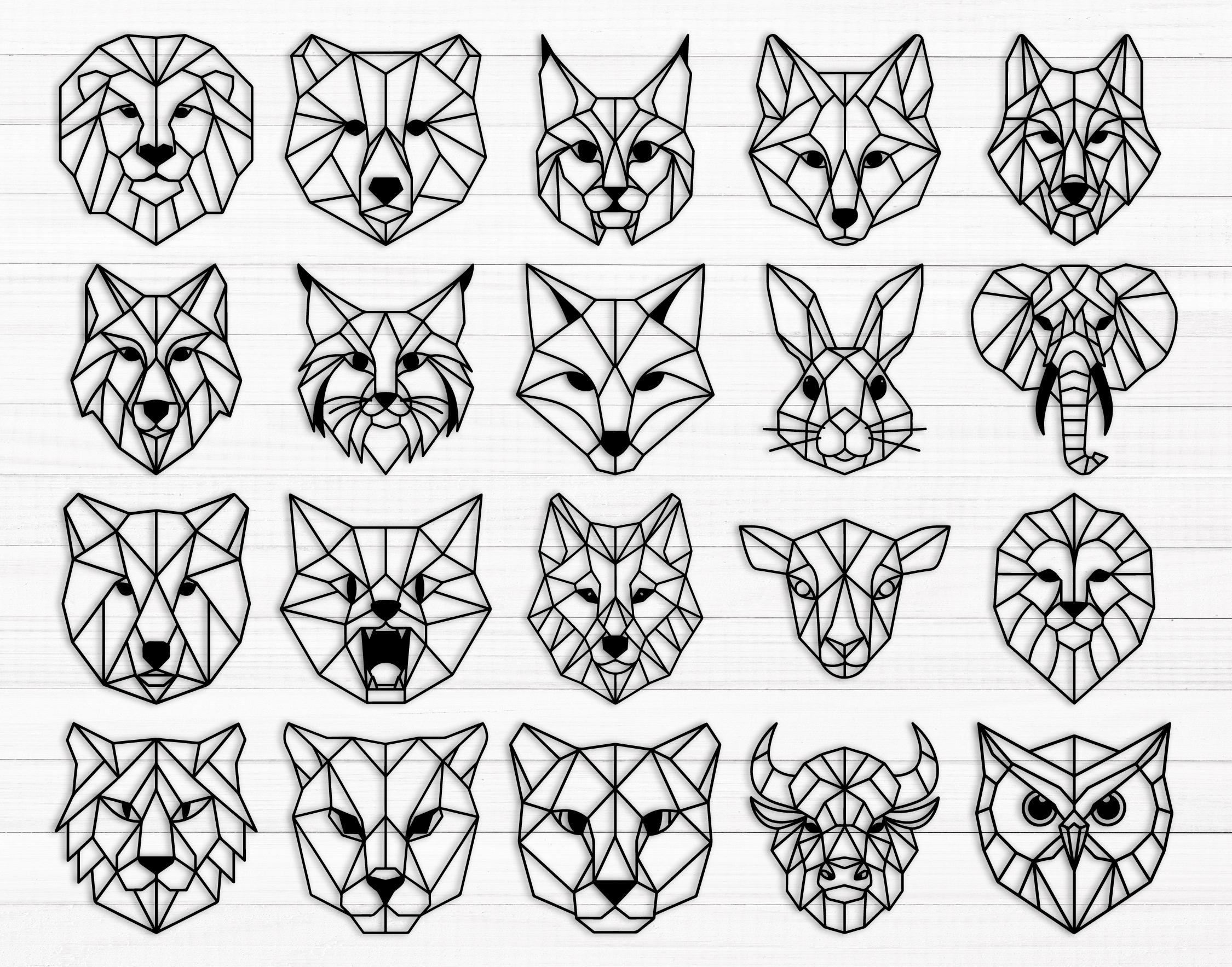 Geometric Animals SVG Bundle, 72 Origami Wildlife PNG, Modern Animal ...