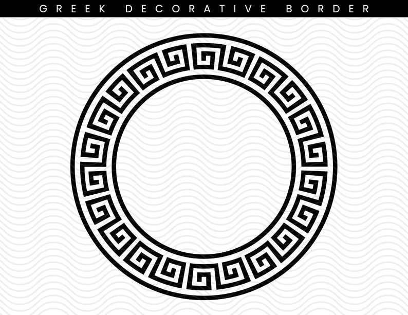 Greek Circle Frame SVG Greek Decorative Border Svg - Etsy