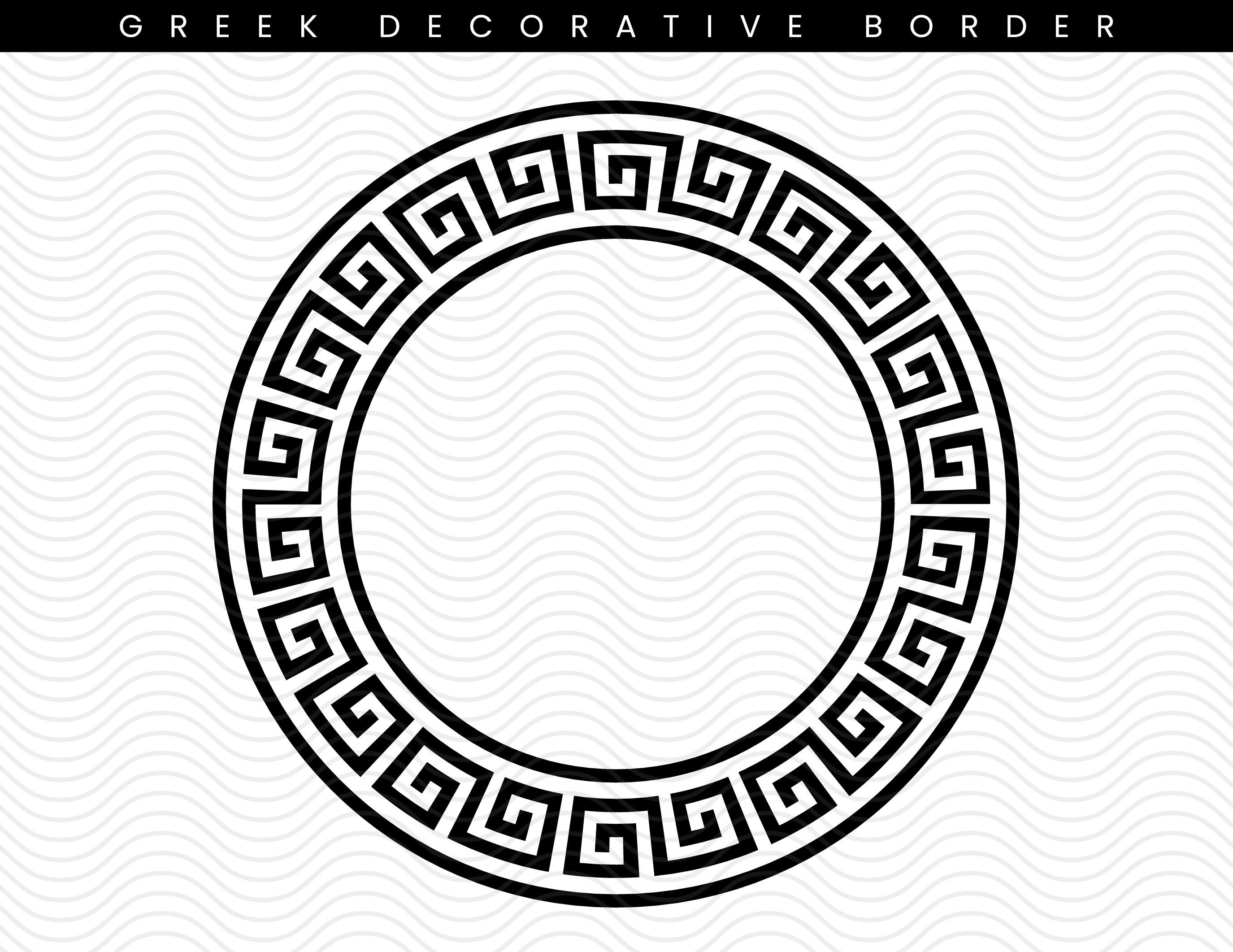 Greek Circle Frame SVG Greek Decorative Border Svg - Etsy