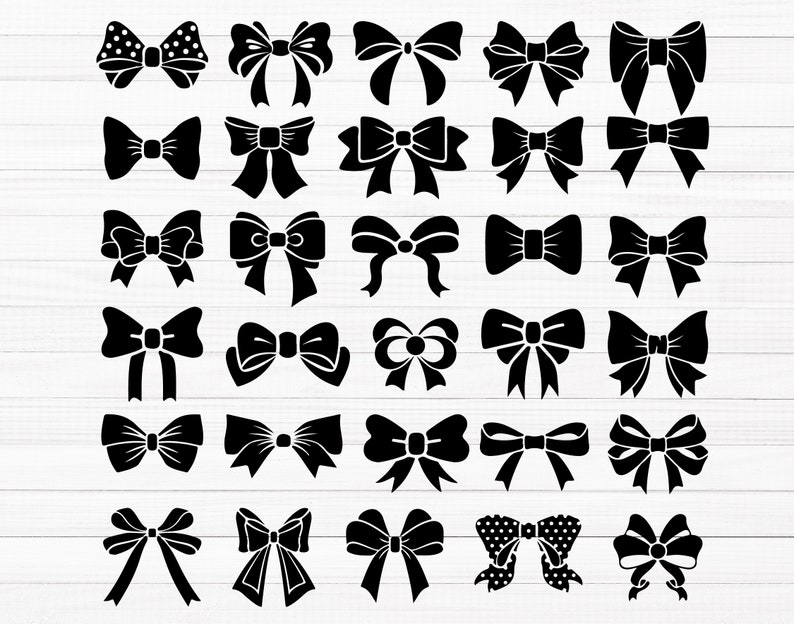 Paquete SVG de arco de cinta, SVG de cinta, svg presente, pajarita SVG ...