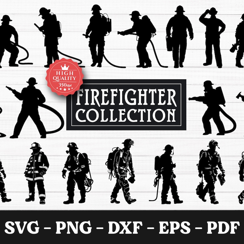 Firefighter Svg - Etsy