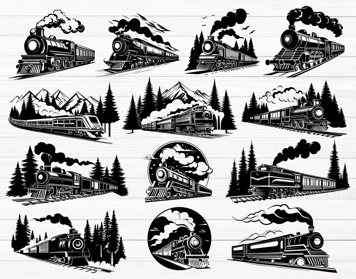 Train SVG Bundle (15 Files: SVG, PNG & More) Instant Download ...