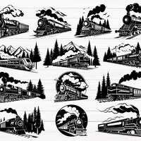 Stitched Train Clipart - Cute Train Clip Art and Wagons, Sun, Clouds ...