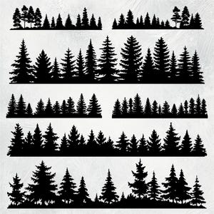200 Tree SVG Bundle, Forest Svg, Pine Trees Svg, Tree Line Svg, Pine ...