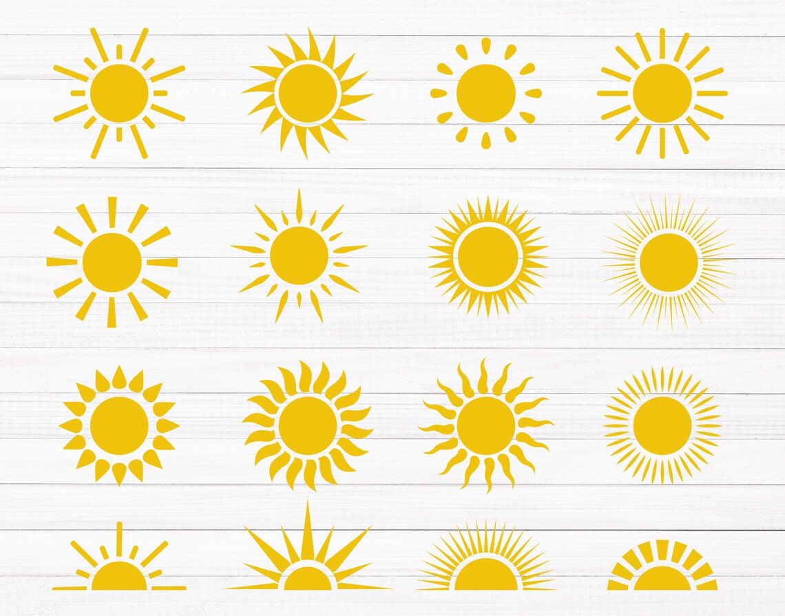 Sun SVG Bundle, Sunshine Svg, Boho Sun Svg, Sunset Silhouette, Sun ...