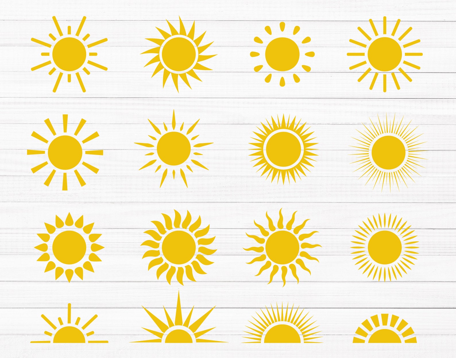Sun SVG Bundle, Sunshine Svg, Boho Sun Svg, Sunset Silhouette, Sun ...