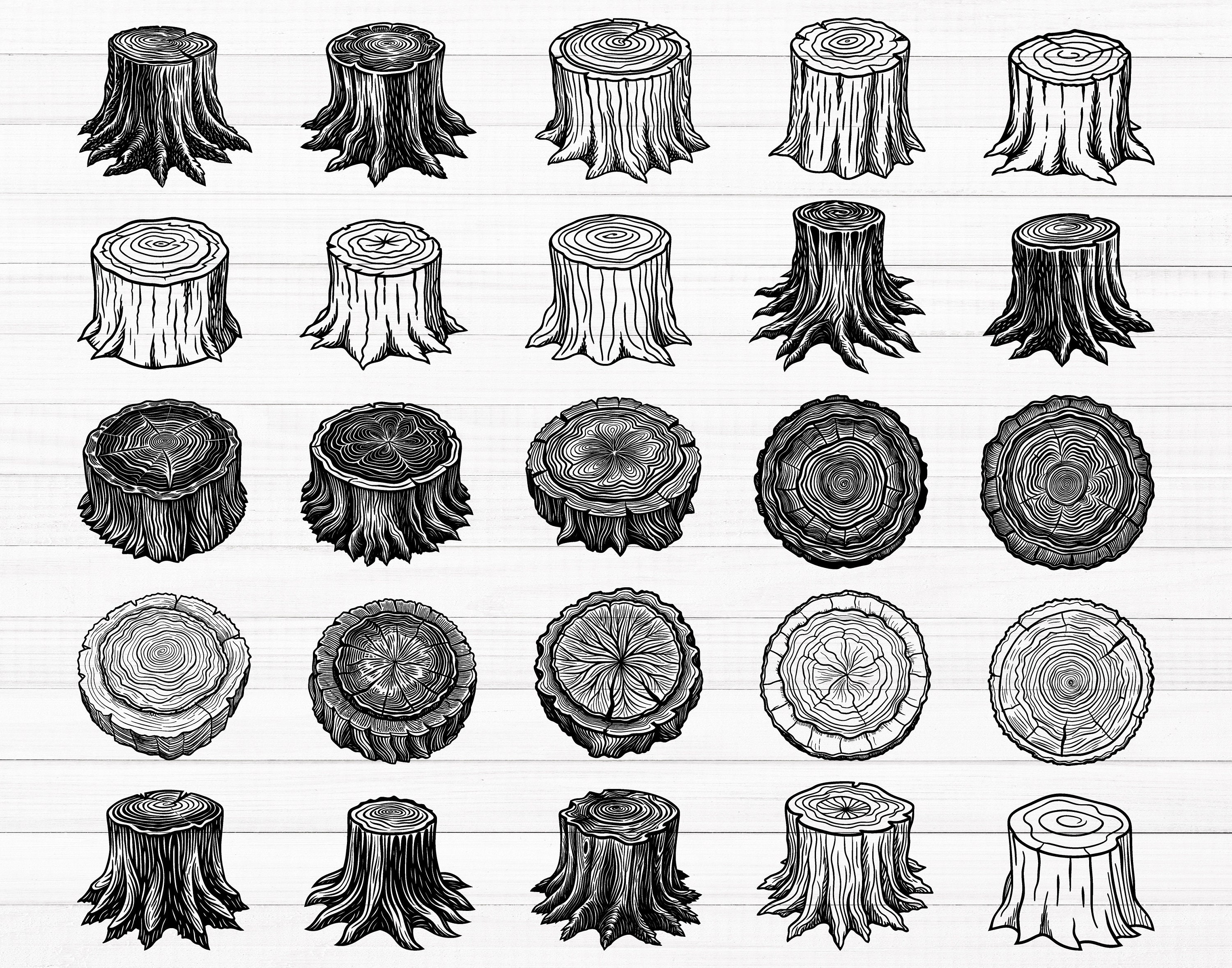 Tree Stump SVG, Tree Stump Svg Bundle, Tree Stump Decal, Tree Stump ...