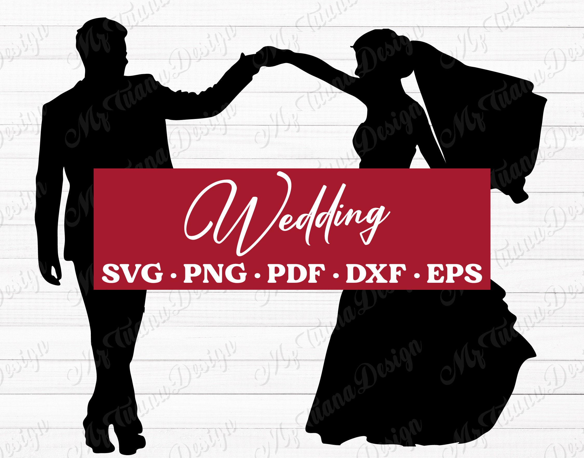 Wedding Couple Silhouettes SVG, Wedding Svg Bundle, Bride and Groom Svg ...