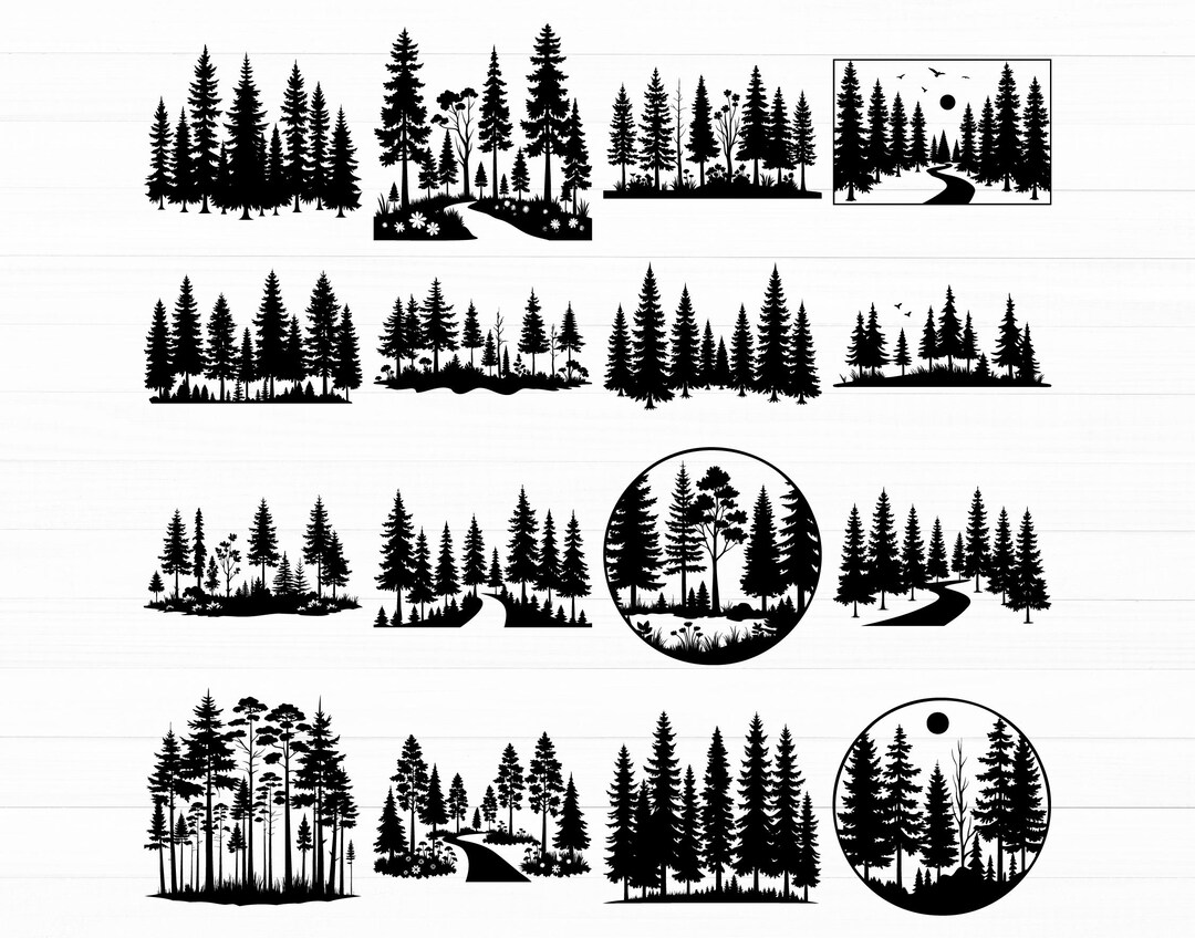 Forest SVG, Pine Trees Svg, Natural Landscape Svg, Forest Path Svg ...