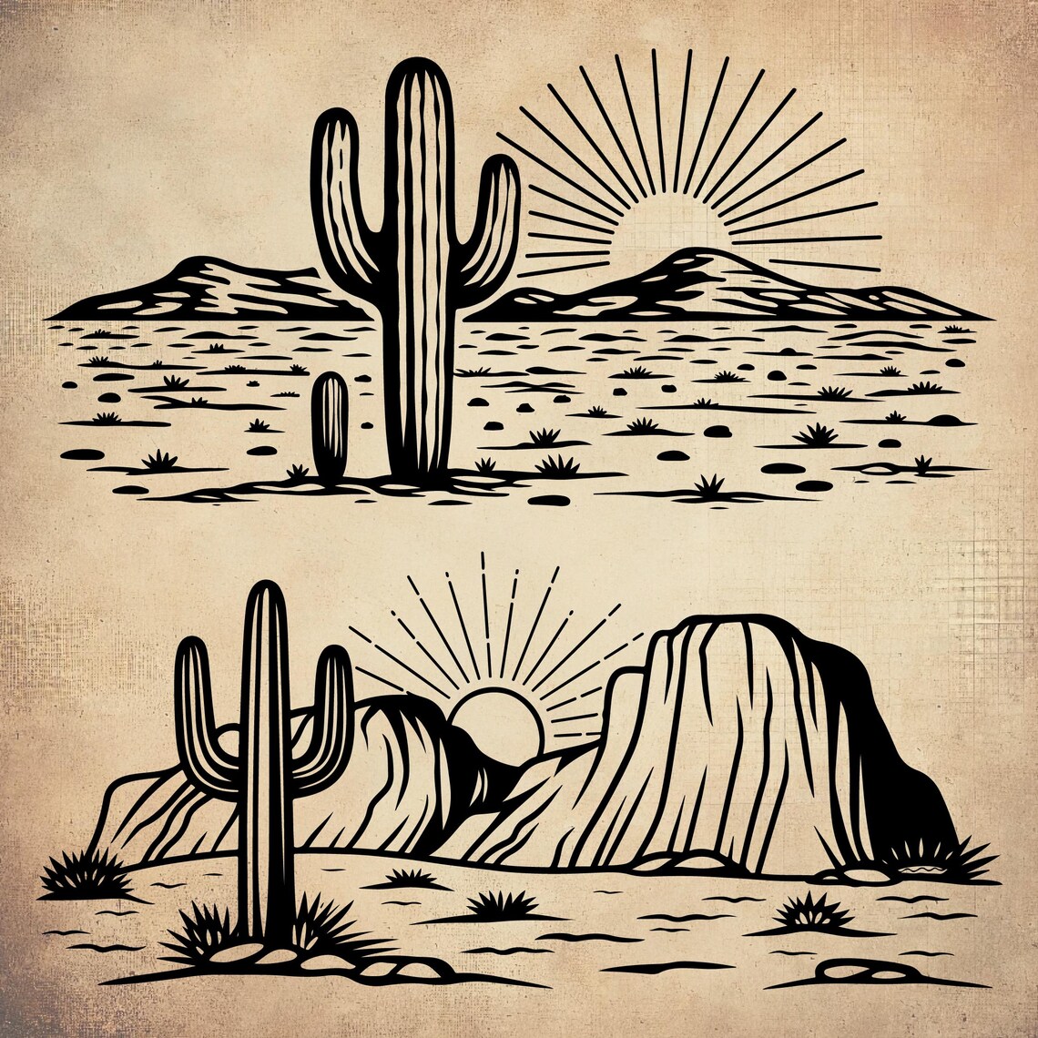 Desert Landscape SVG Bundle (60 SVG & PNG Files) Instant Download ...