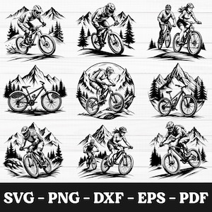 Mountain Bike SVG Bundle (10 Files: SVG, PNG & More) Instant Download ...