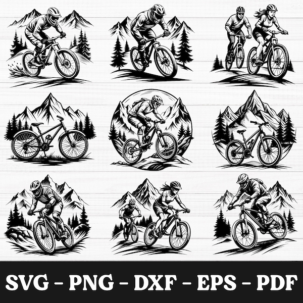 Mountain Biking Svg - Etsy