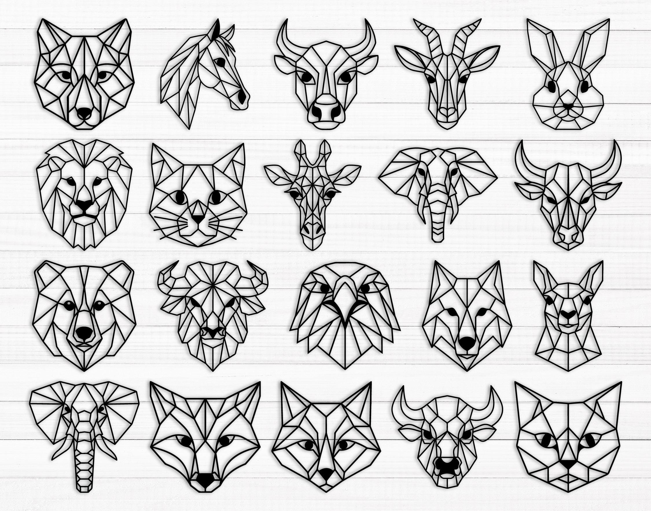 Geometric Animals SVG Bundle, 72 Origami Wildlife PNG, Modern Animal ...