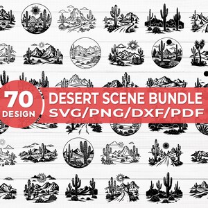 Desert Scene SVG, Desert Scene SVG Bundle, Desert Svg, Desert Landscape ...