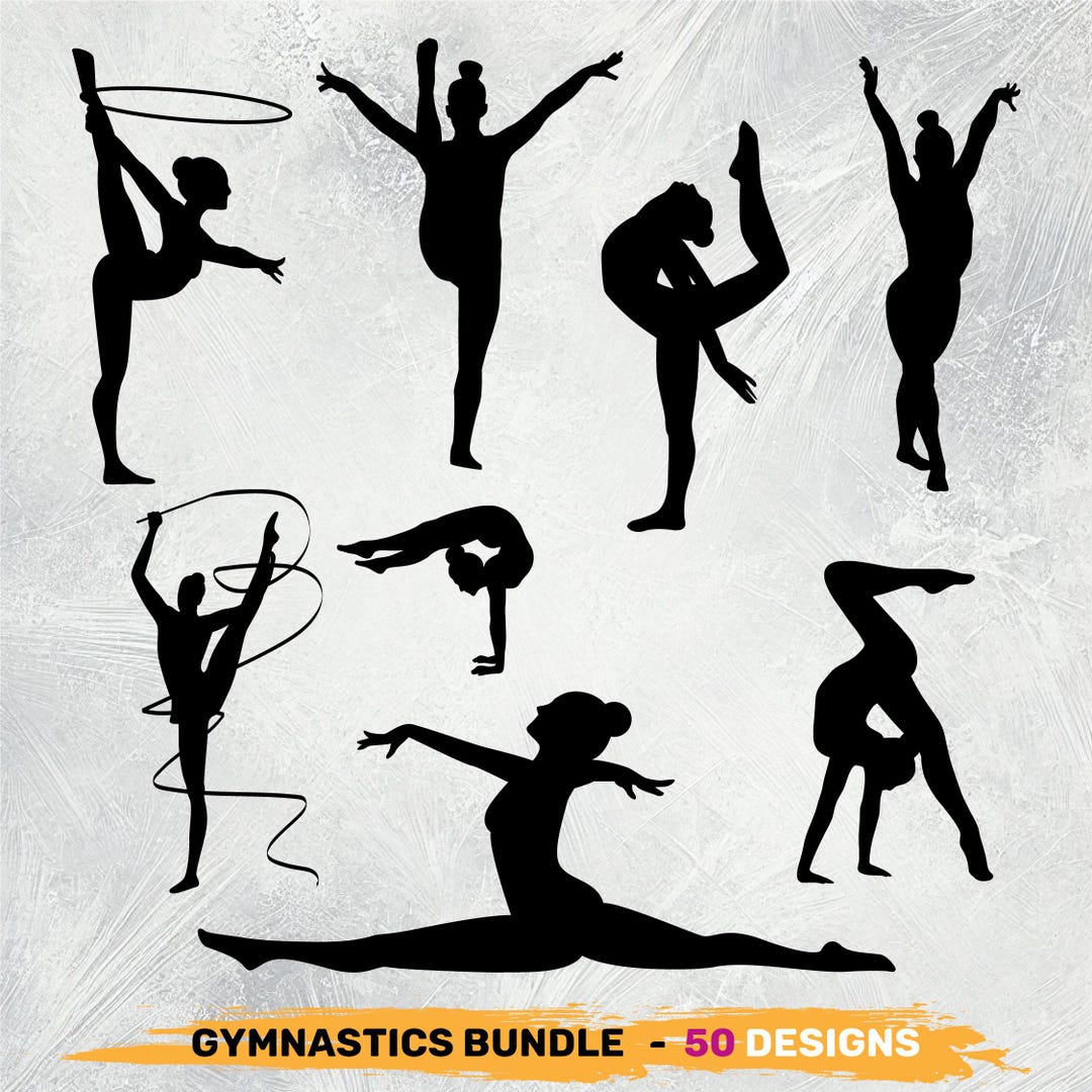 50 Gymnastics SVG Bundle, Gymnast Svg, Sport Athlete Girl, Gymnastics ...