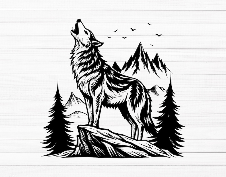 Alpha Wolf SVG, Mountain Wolf Svg, Wild Gray Wolf Svg, Wolf Head Svg ...