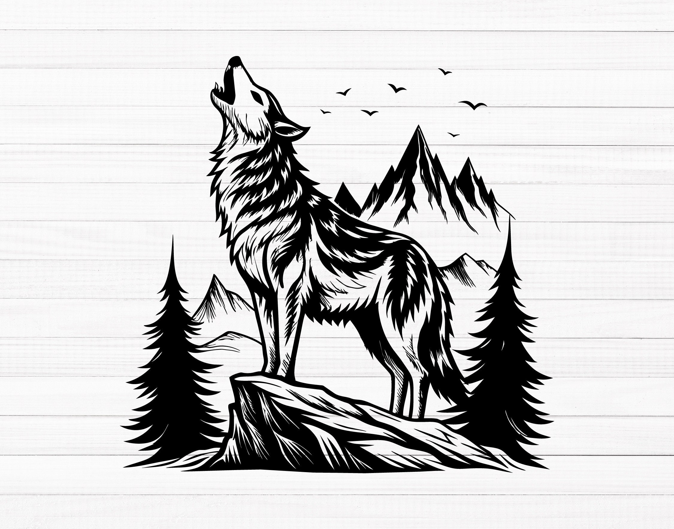 Alpha Wolf SVG, Mountain Wolf Svg, Wild Gray Wolf Svg, Wolf Head Svg ...