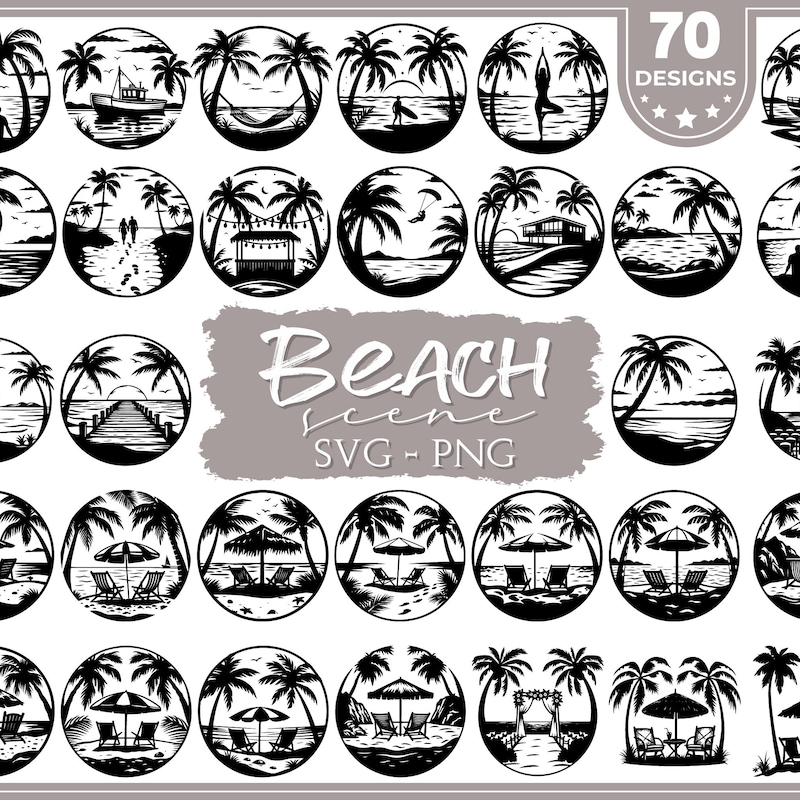 Beach Scene Svg - Etsy
