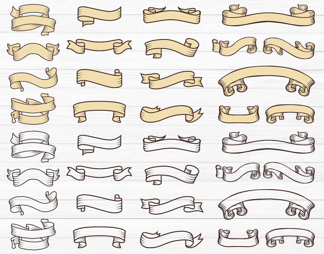 Banner Ribbon SVG Bundle (38 SVG & PNG Files) Instant Download ...