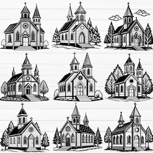 Church SVG, Church Svg Bundle, Church Clipart, Church Silhouette ...
