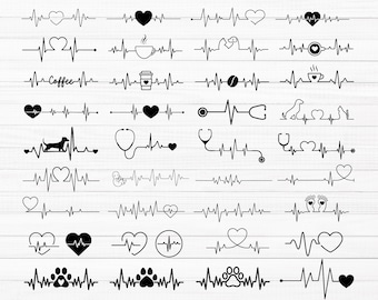 HEARTBEAT SVG Bundle, HEARTBEAT Clipart, Heartbeat Svg Cut Files for ...