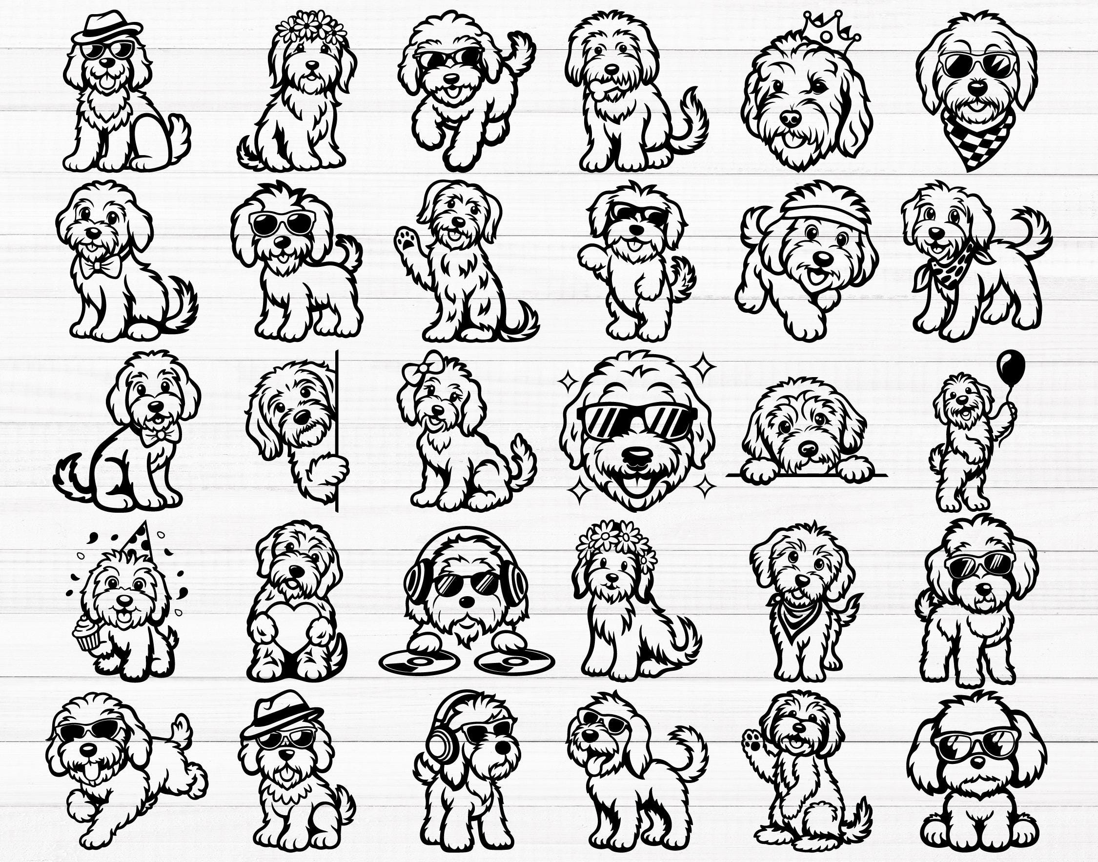 Cute Goldendoodle SVG, Floral Goldendoodle, Goldendoodle Clipart ...