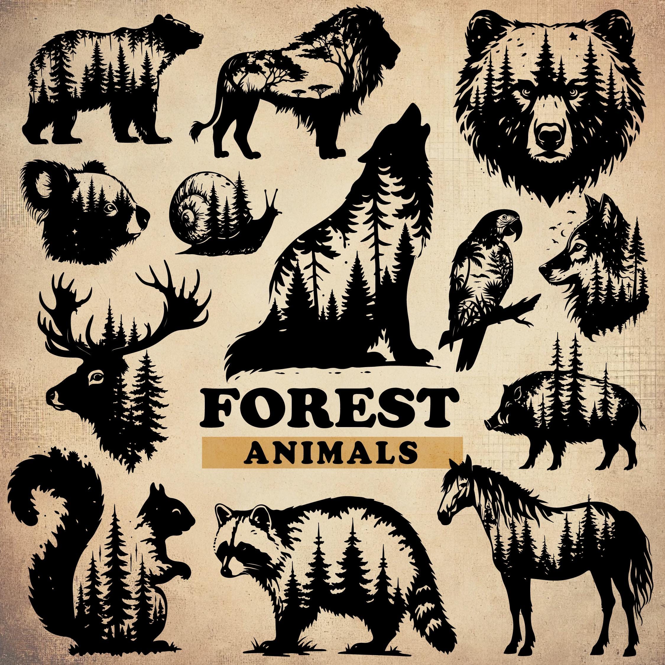Forest Animals SVG Bundle (180 SVG & PNG Files) Instant Download ...
