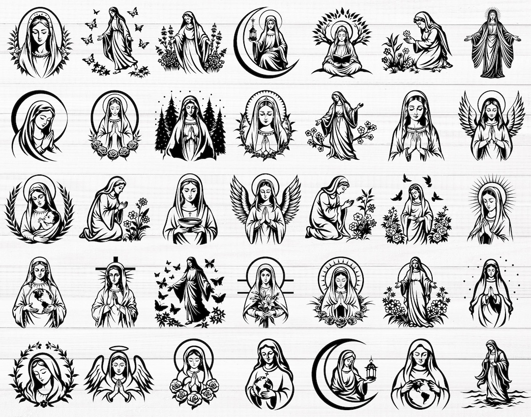 Virgem Maria SVG, Mãe Maria Png, Svg Cristão, Svg Igreja, Svg Religioso ...