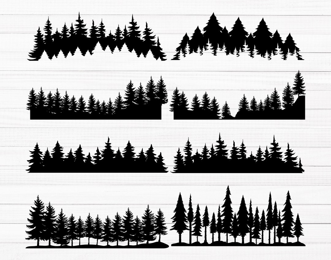 Forest Svg Bundle, Pine Trees Svg, Pine Forest Svg, Christmas Tree Svg ...
