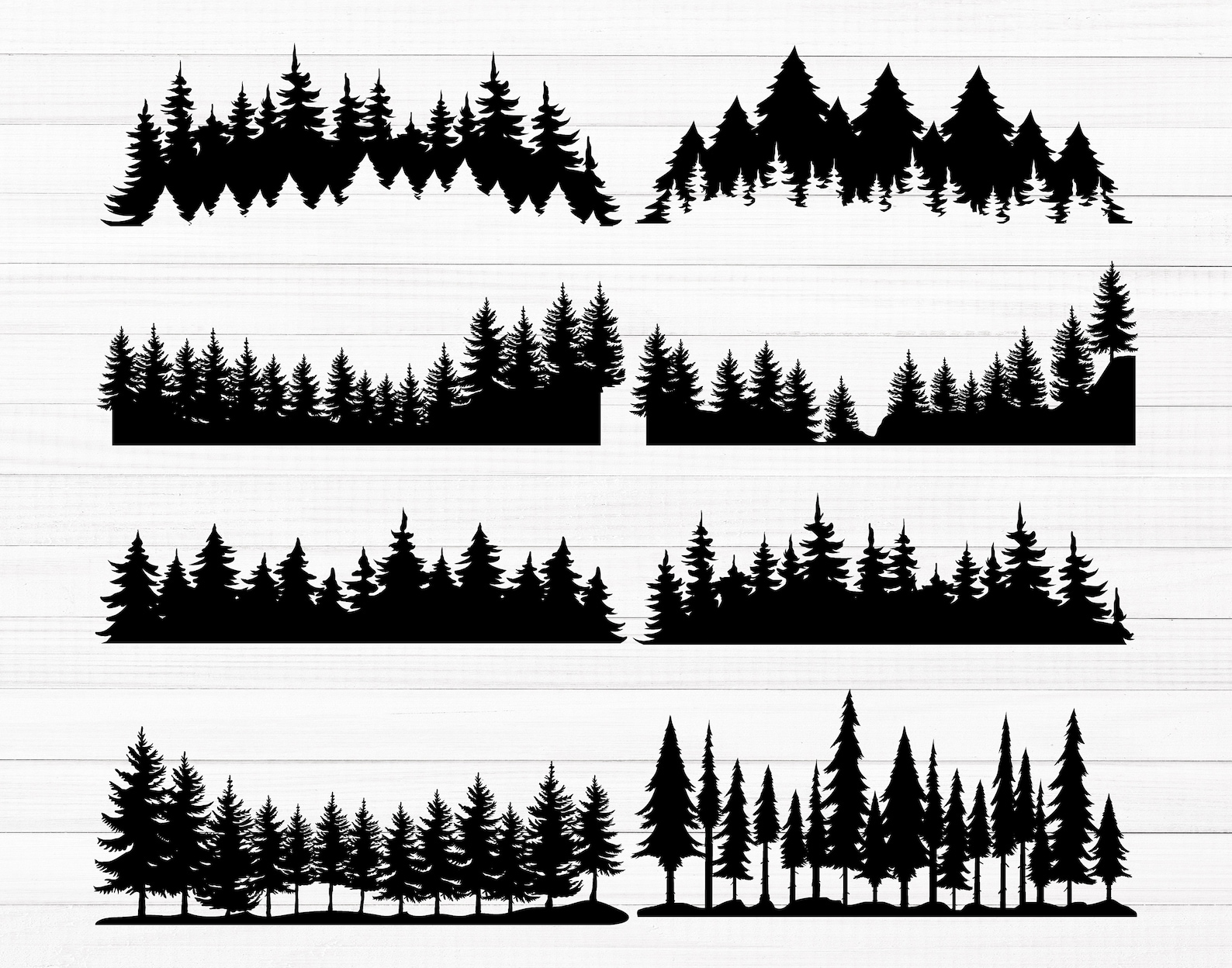 Forest Svg Bundle, Pine Trees Svg, Pine Forest Svg, Christmas Tree Svg ...