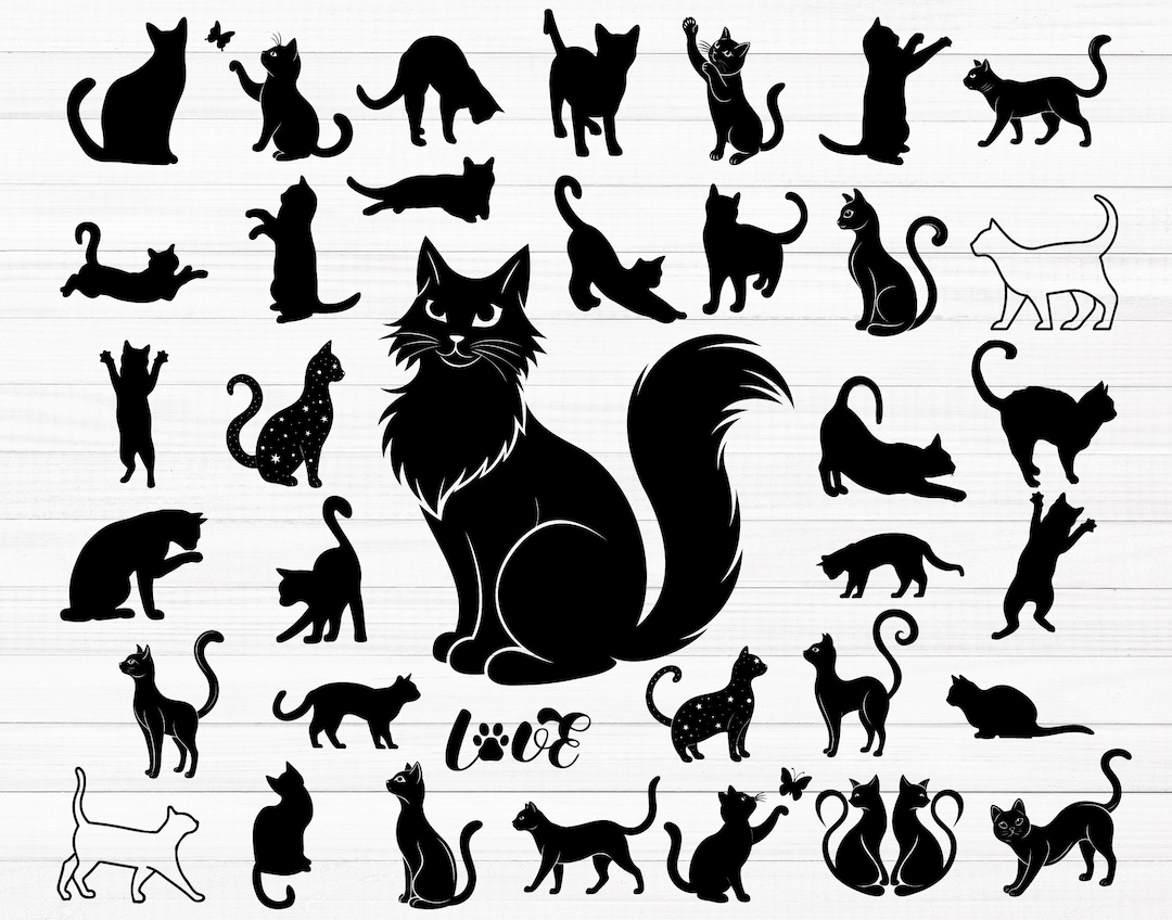 Cat SVG Bundle, Cat Svg, Cat Head Svg, Cat Face Svg, Cat Paw Svg ...