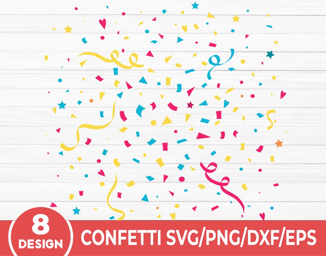 Colorful Confetti Streamers Svg, Confetti Svg, Party Streamer Svg ...