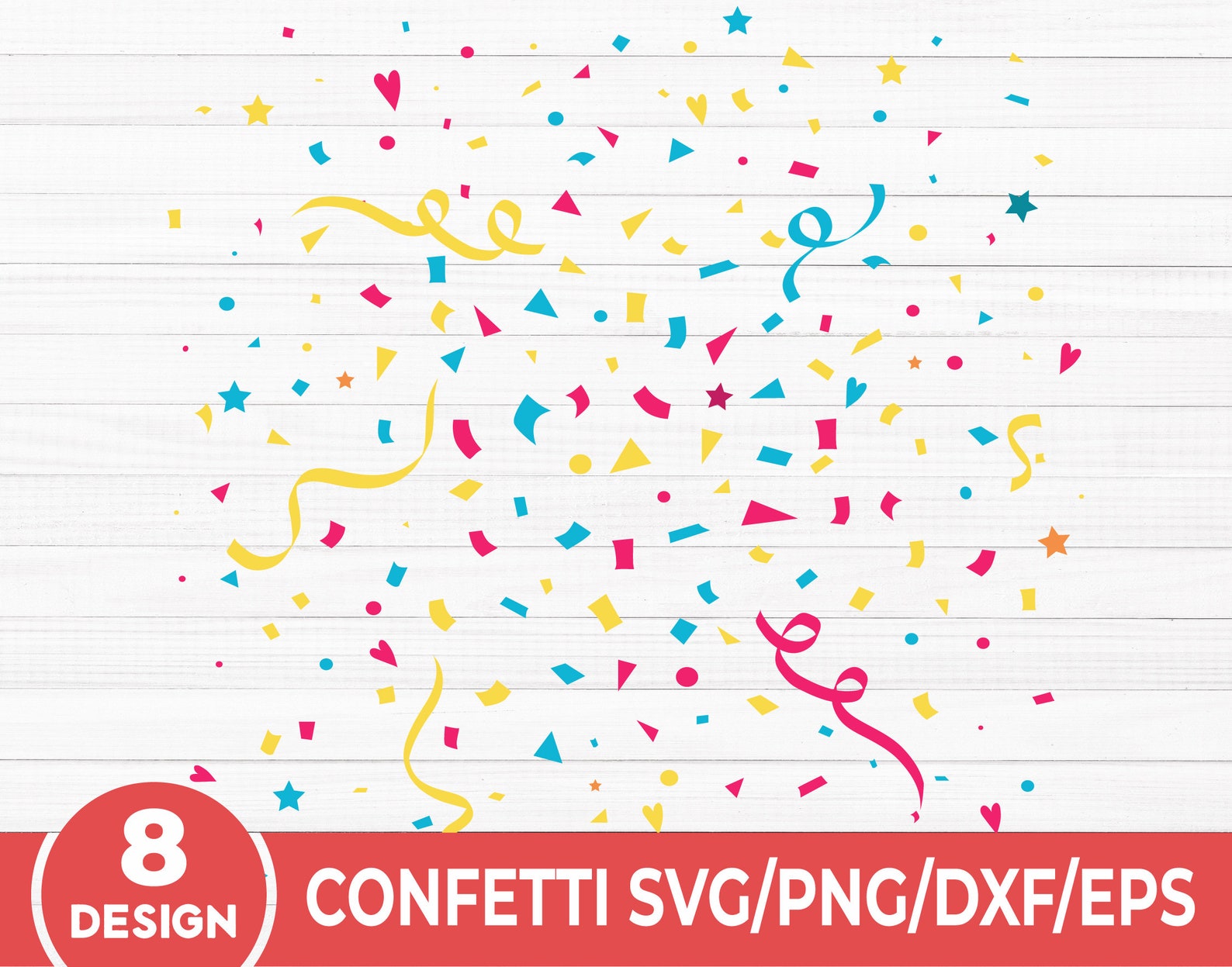 Colorful Confetti Streamers Svg, Confetti Svg, Party Streamer Svg ...