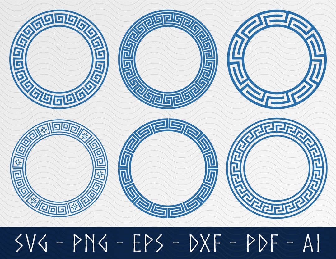 Greek Circle Frame SVG, Greek Decorative Border Svg, Decorative ...