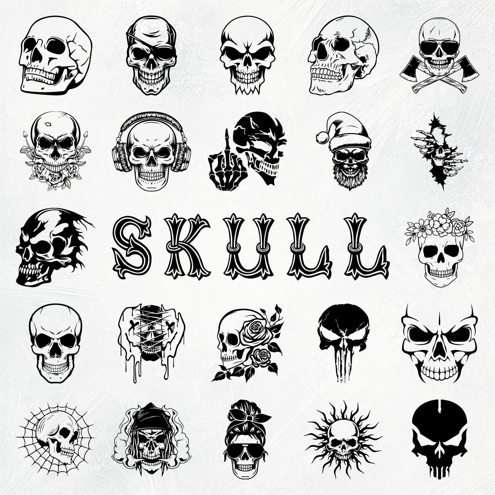 150 Skull SVG Bundle, Skull Svg, Skull Png, Skull Silhouette ...