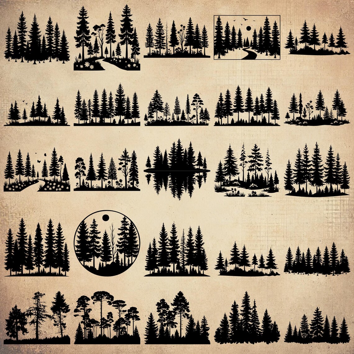 Forest SVG Bundle (115 SVG & PNG Files) Instant Download, Commercial ...