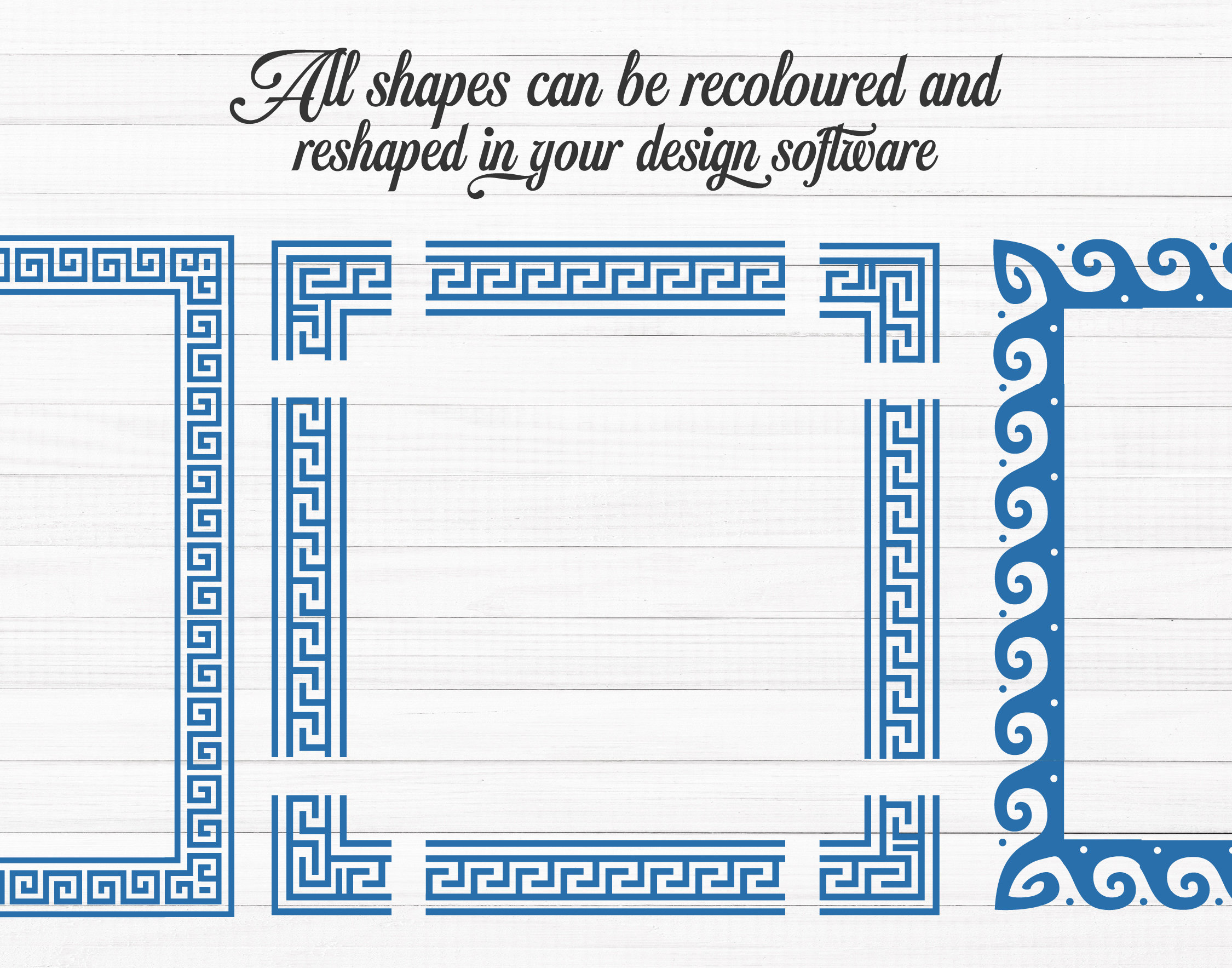 Blue Greek Key Border