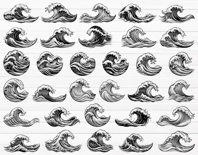 Onda SVG, paquete de ondas SVG, océano SVG, agua SVG, onda Cricut, olas ...
