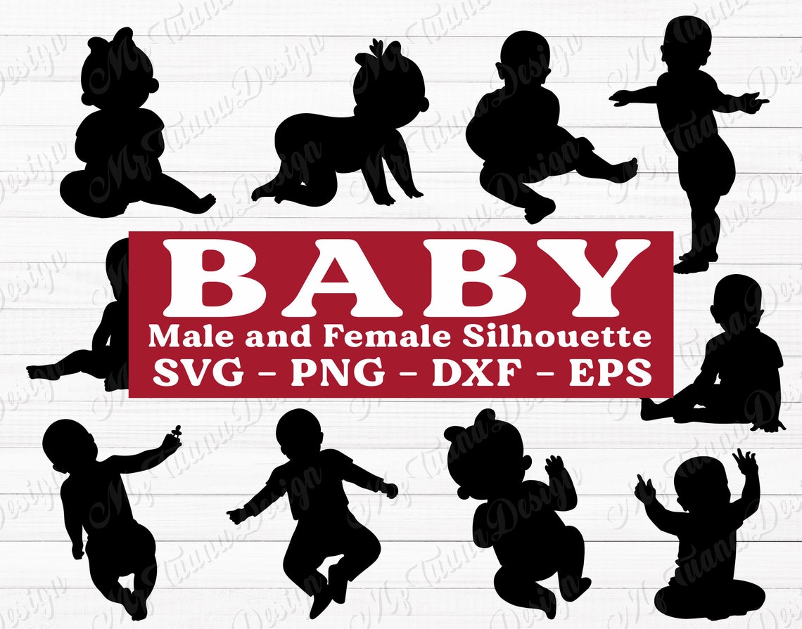 Baby Silhouette, Child Silhouette, Baby Clipart, Kids Clipart, Child ...